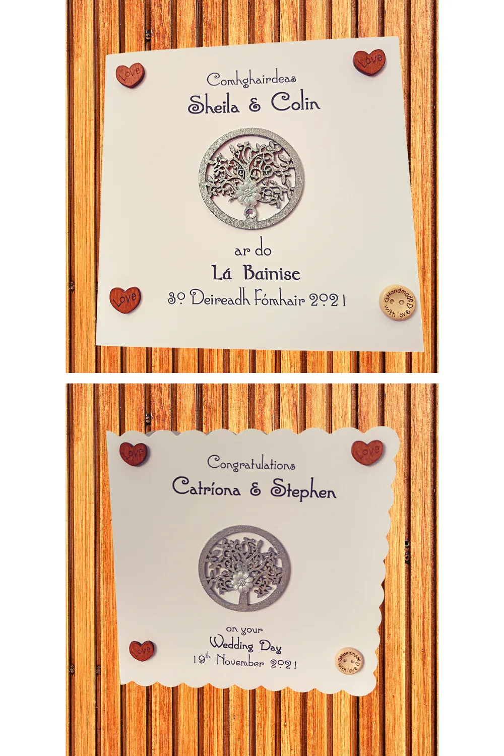 Personalised wedding card silver tree of life | Shauna Gra